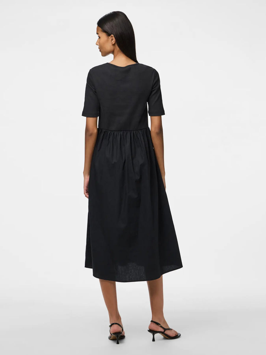 Tonya Short Sleeve Midi Dress - Black – West on Main