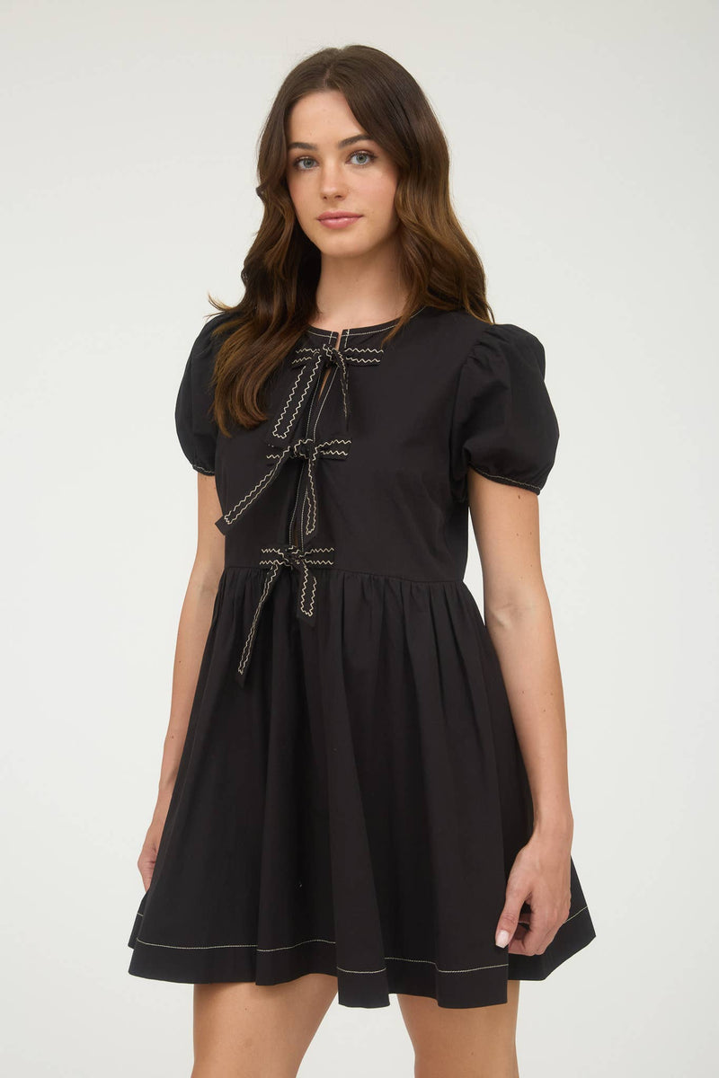 Briar Front Tie Dress - Black – West on Main